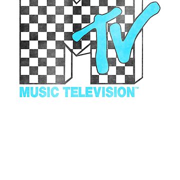 "MTV Checkered Light Blue Distressed Logo" Essential T-Shirt for Sale ...