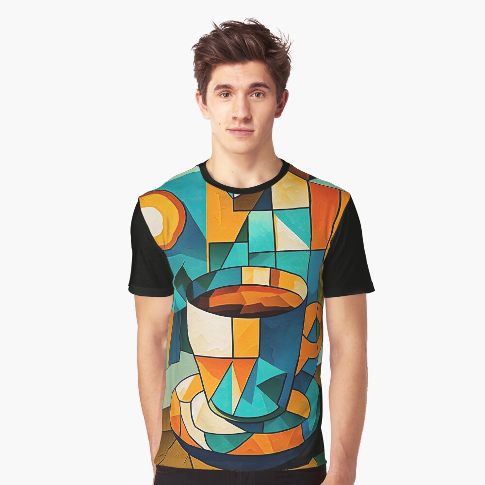 "Cubist painting of steaming cup of coffee 3" Sticker for Sale by ...