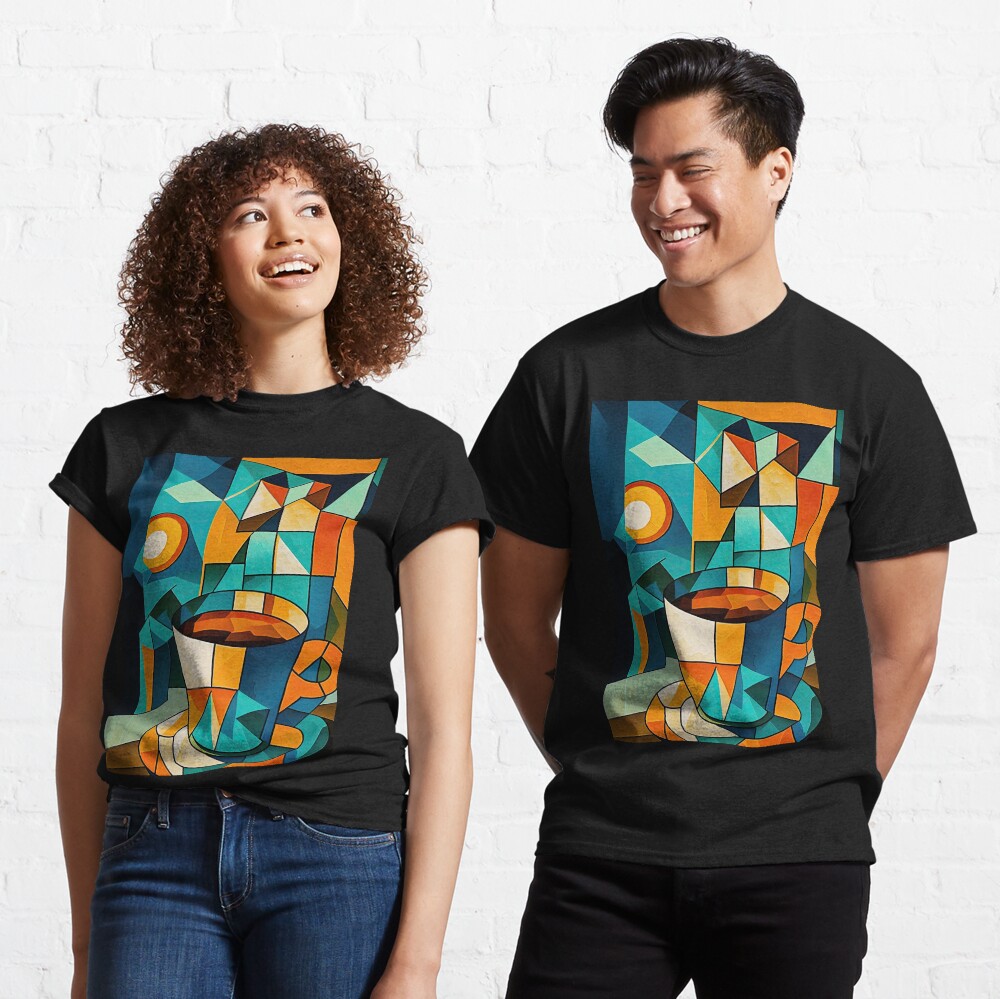 "Cubist painting of steaming cup of coffee 3" Sticker for Sale by ...