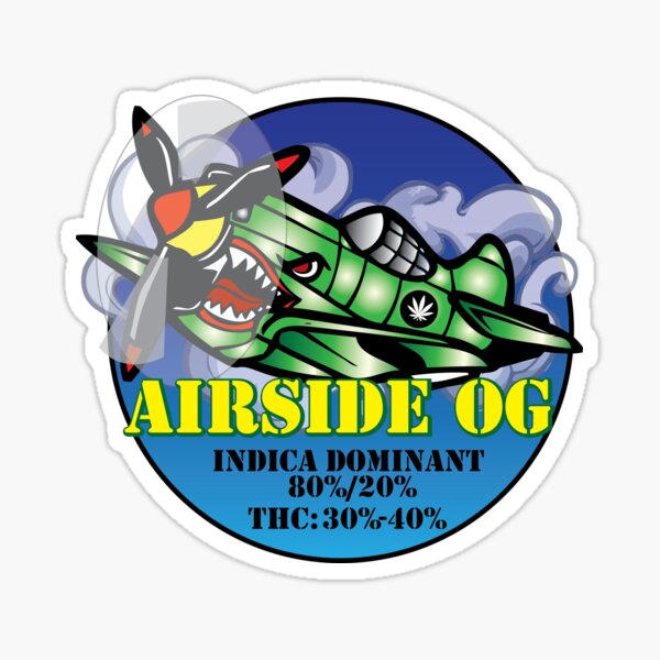 "Airside OG Cannabis Strain Art" Sticker for Sale by kushcoast | Redbubble