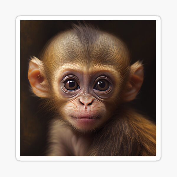 "Baby monkey" Sticker for Sale by DGtaLrtcom | Redbubble