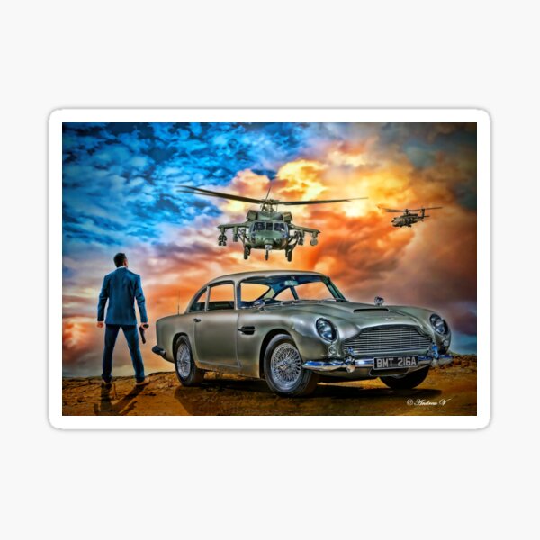 "Bond's DB5 Aston Martin" Sticker for Sale by Coolness68 | Redbubble