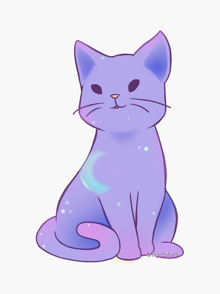 "Cosmic meower" Sticker for Sale by Day-colors | Redbubble