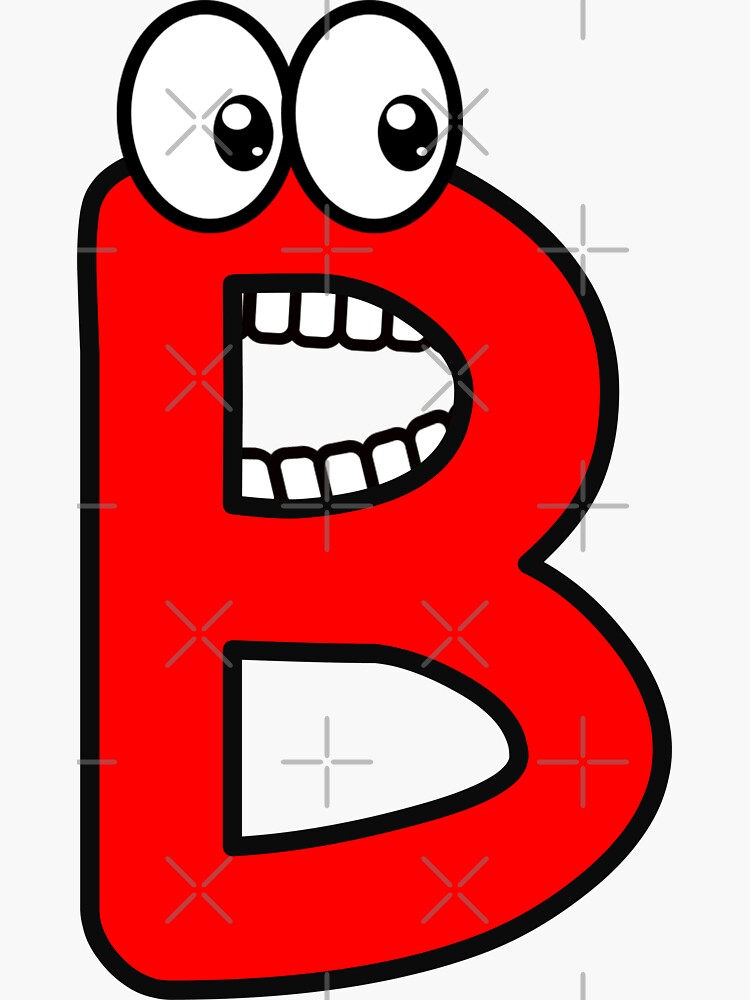 "Comic letter B with googly eyes" Sticker by hendeJens | Redbubble