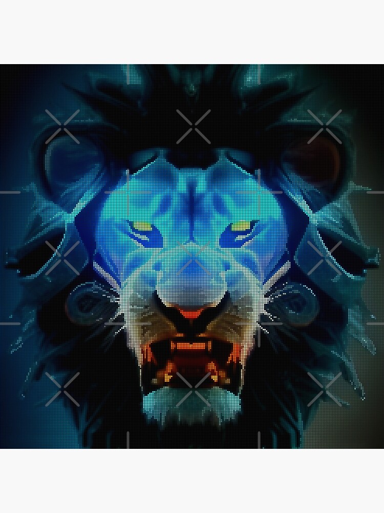 "Colorful Abstract Lion 8-bit Pixel Art" Greeting Card for Sale by ...