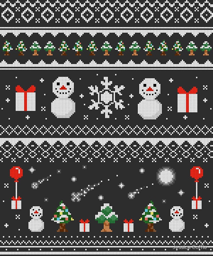 "Pixel Art Christmas Sweater" by Jessica Coffie | Redbubble