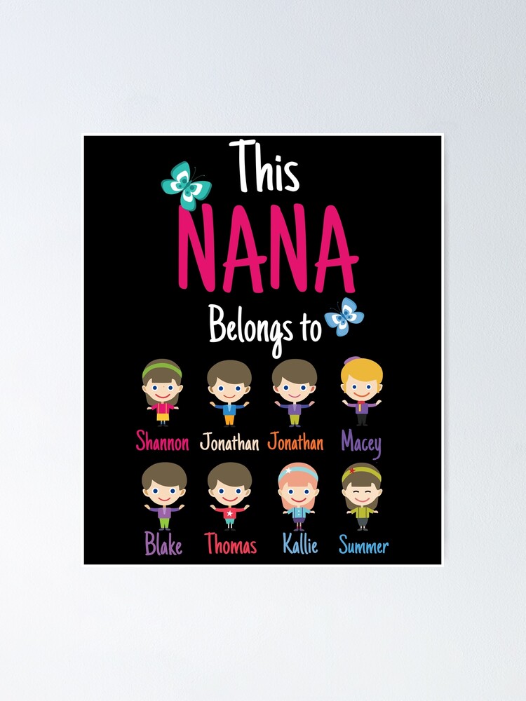 Póster «Esta Nana pertenece a Shannon Jonathan Jonathan Macey Blake Thomas Kallie Summer» de ...