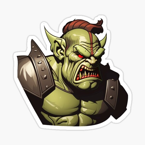 "Angry shouting Orc" Sticker for Sale by Digital-Space | Redbubble