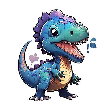 "Cute blue T-REX sticker" Sticker for Sale by artyficial- | Redbubble