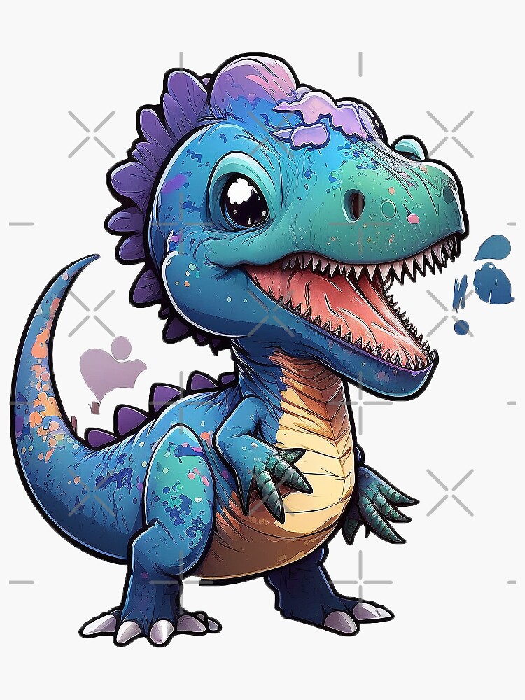 "Cute blue T-REX sticker" Sticker for Sale by artyficial- | Redbubble