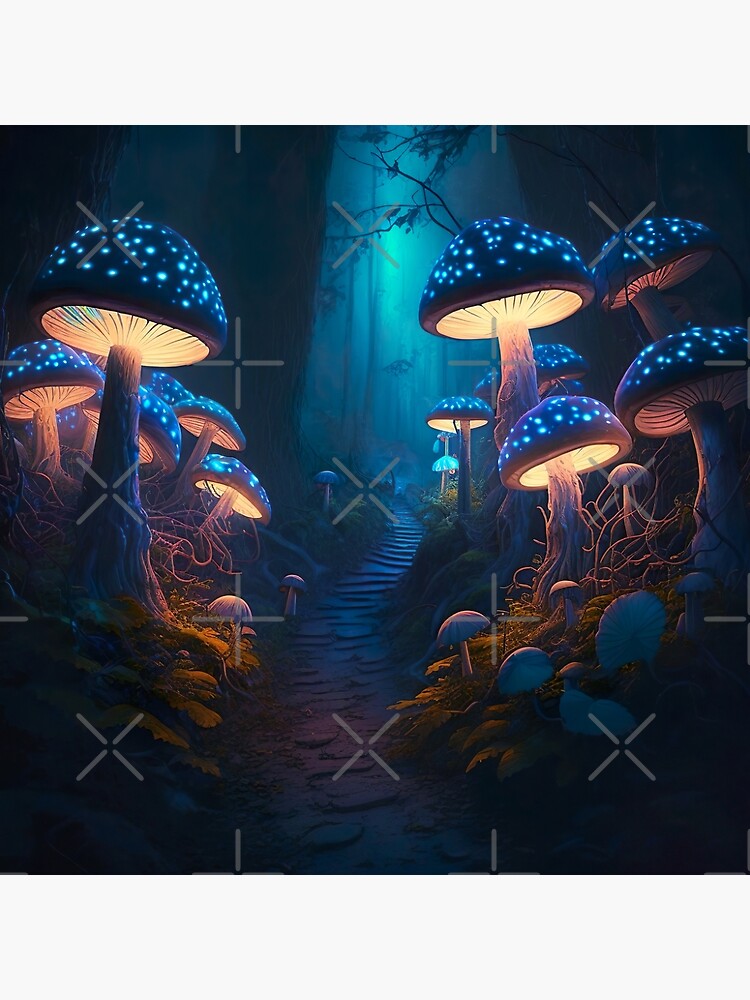"Bioluminescent mushroom path" Poster for Sale by Tycobb48 | Redbubble
