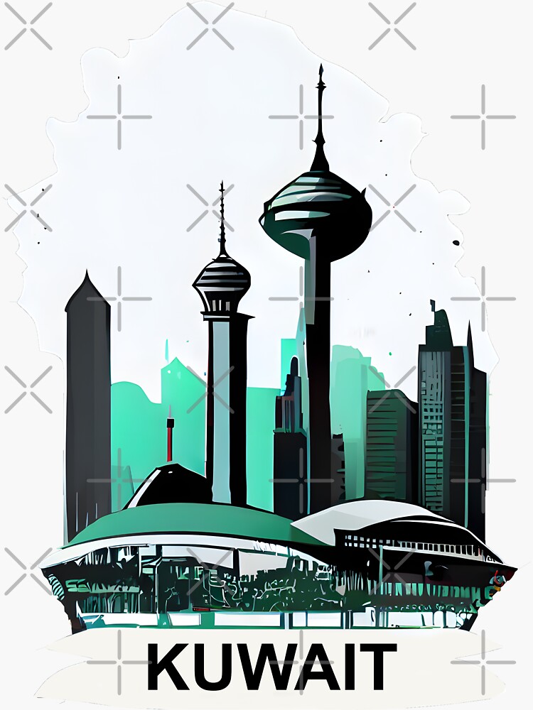 "Kuwait City" Sticker for Sale by PosterManiaRo | Redbubble