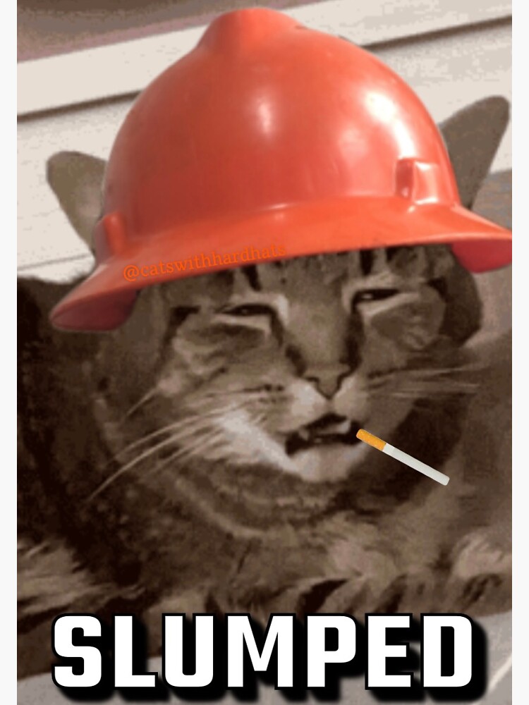 "Slumped" Sticker for Sale by Catwithhardhat | Redbubble