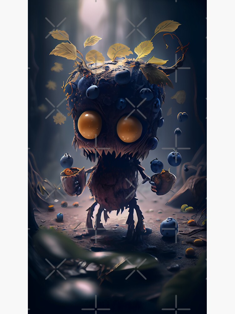 "Dark Forest Horror, Blueberry Forager" Sticker for Sale by Fantasy ...