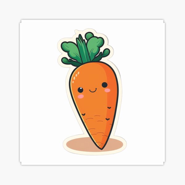 "Cute and adorable carrot" Sticker for Sale by fractalkuzy | Redbubble