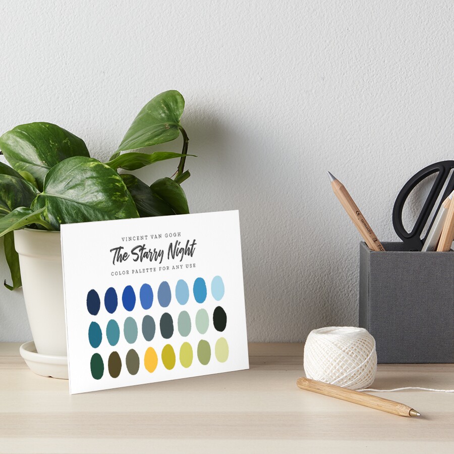 "Vincent Van Gogh's The Starry Night, Color Palette" Poster for Sale by ...
