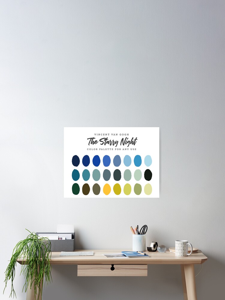 "Vincent Van Gogh's The Starry Night, Color Palette" Poster for Sale by ...