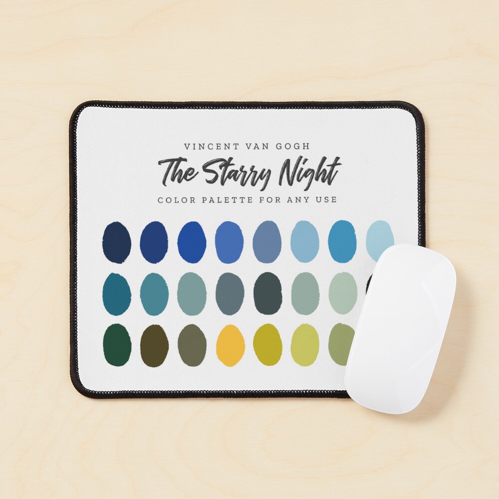 "Vincent Van Gogh's The Starry Night, Color Palette" Sticker for Sale ...