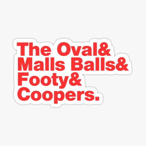 "Adelaide (COOPERS red print)" Sticker for Sale by Simontology | Redbubble