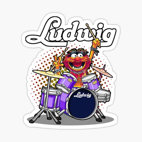 "ANIMAL DRUMMER LUDWIG DRUMS" Sticker for Sale by MaxCrozier | Redbubble