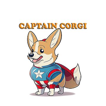 "Captain Corgi 0001" Sticker for Sale by poly2poly | Redbubble
