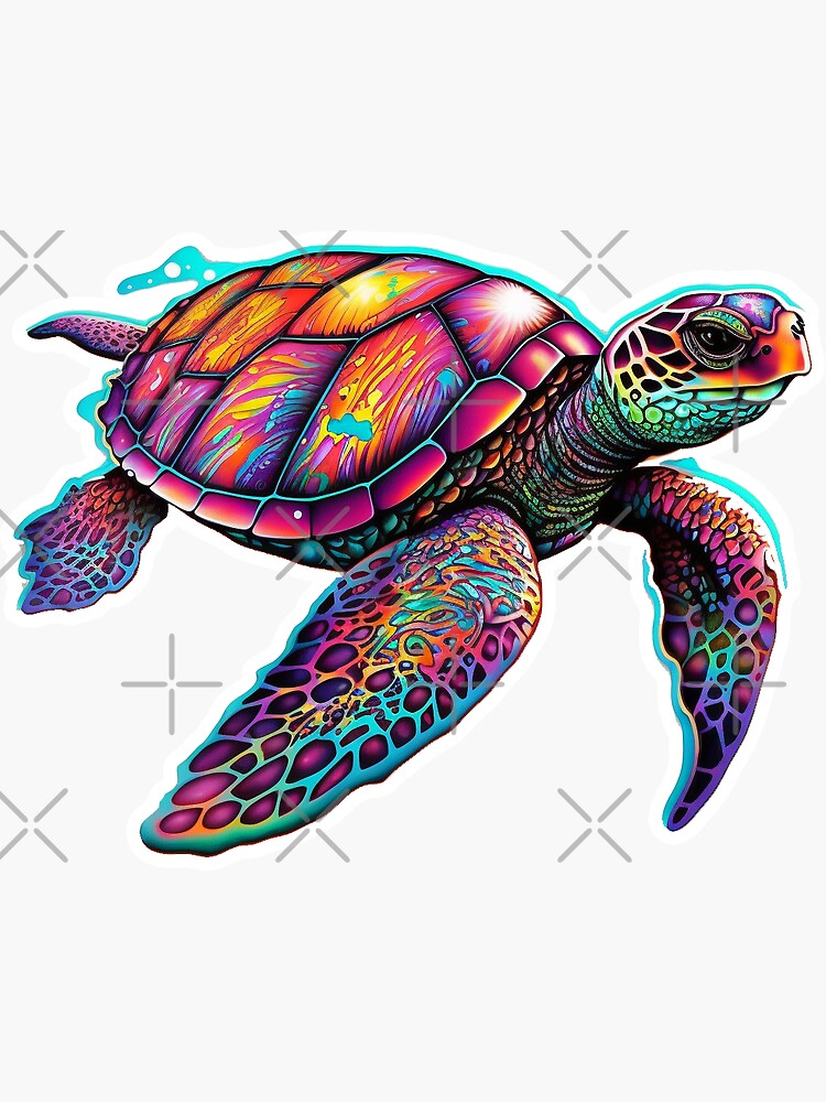 "Rainbow Sea Turtle" Sticker for Sale by ayladesignz | Redbubble