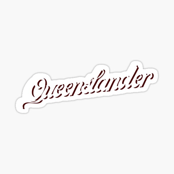 "Queenslander (white print)" Sticker for Sale by Simontology | Redbubble