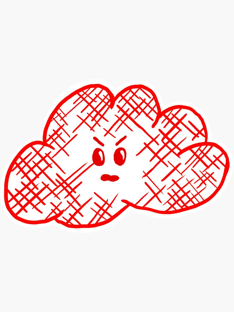 "Angry Cloud" Sticker for Sale by calicobat | Redbubble