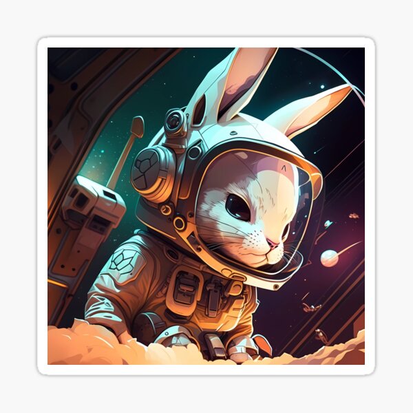 "Cool Bunny Space Explorer" Sticker for Sale by jcliu | Redbubble