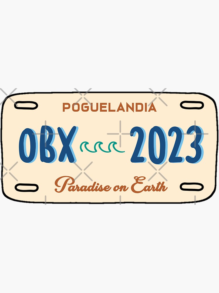 "THE ORIGINAL OBX PLATE by poguelandia" Sticker for Sale by ...