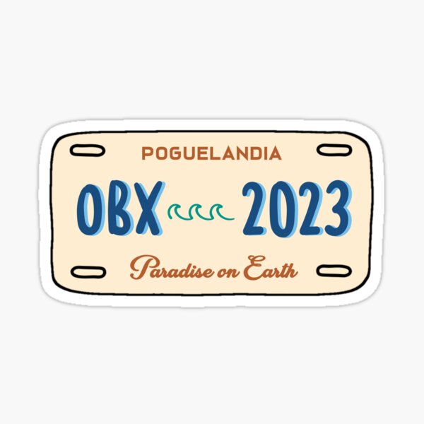 "THE ORIGINAL OBX PLATE by poguelandia" Sticker for Sale by ...