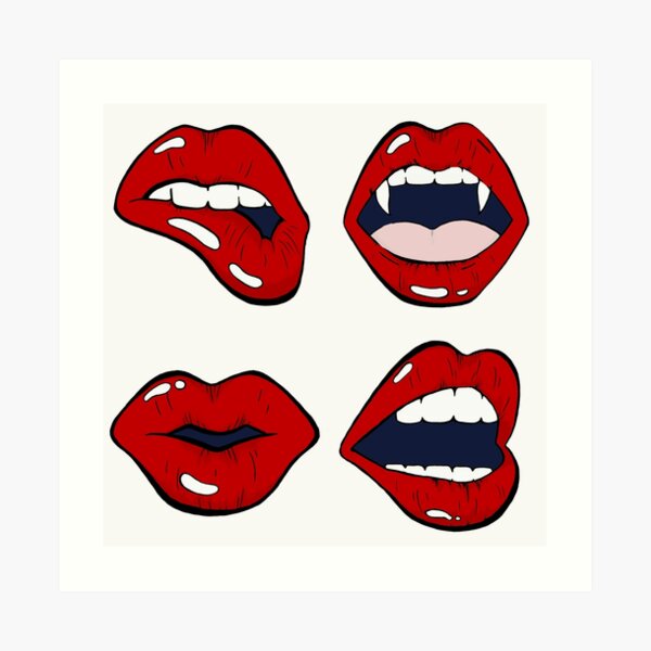 "Lots of Lips" Art Print for Sale by synthsoulart | Redbubble