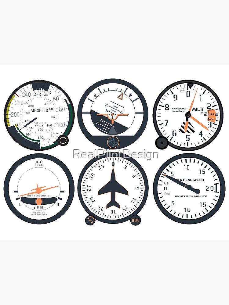 "Basic Six Flight Instruments" Poster for Sale by RealPilotDesign ...