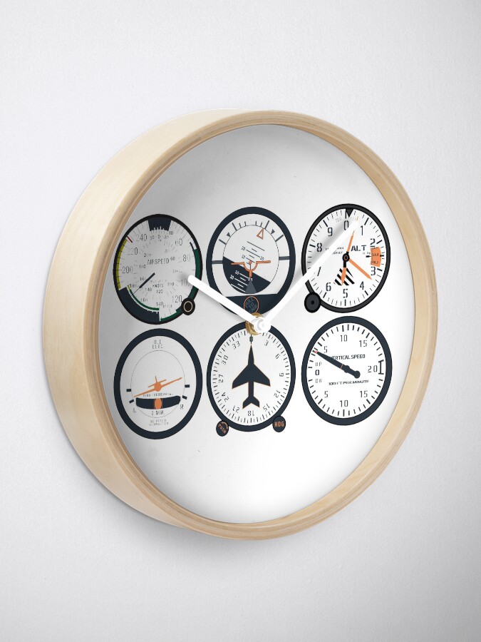 "Basic Six Flight Instruments" Clock for Sale by RealPilotDesign ...