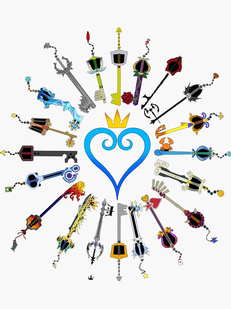 "Kingdom Hearts Keyblades ANIME MANGA CARTOON GIFT" Sticker for Sale by ...