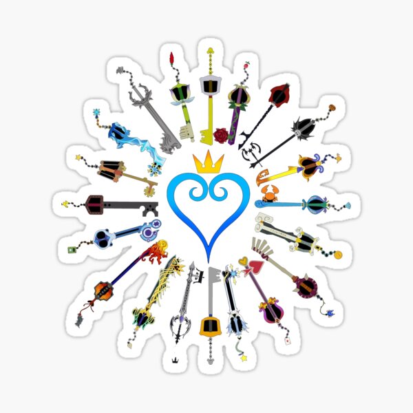 "Kingdom Hearts Keyblades ANIME MANGA CARTOON GIFT" Sticker for Sale by ...