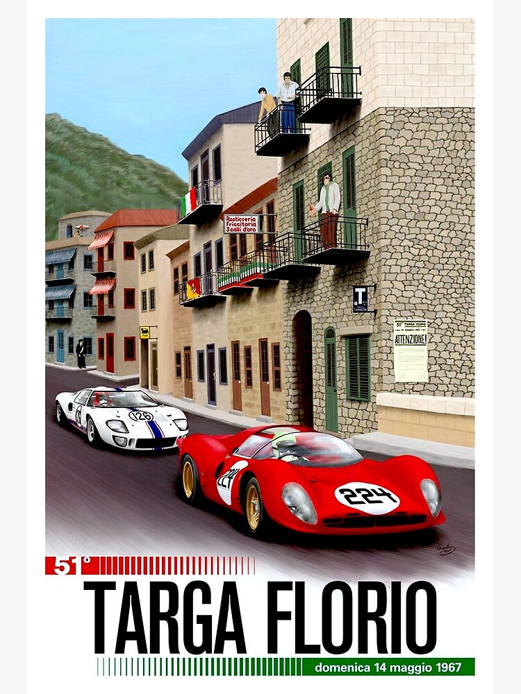 "TARGA FLORIO; Vintage Grand Prix Auto Print" Art Print by posterbobs ...
