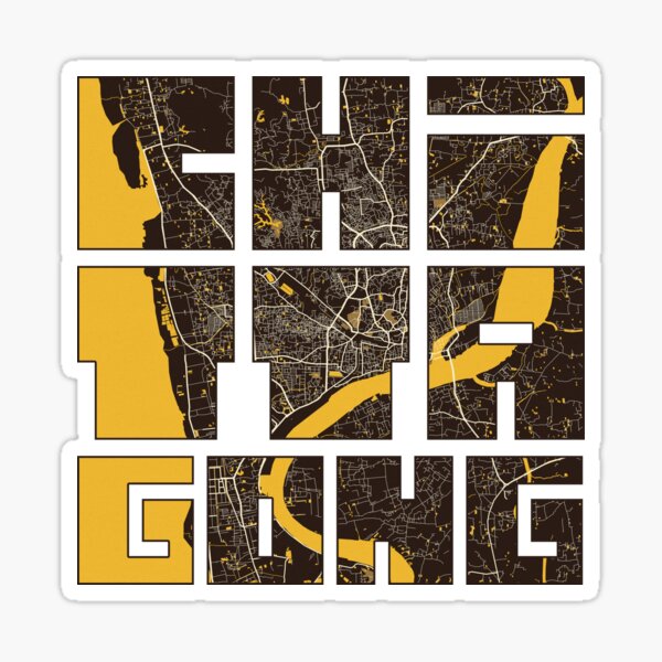 "Chittagong City Map of Bengal, Bangladesh - Pastel" Sticker for Sale ...