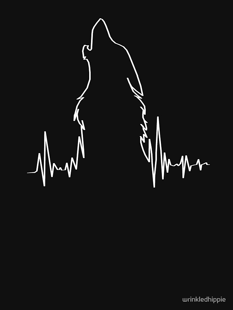 "Howling Wolf Heartbeat Spirit Animal Wolf Pack Love" Essential T-Shirt ...