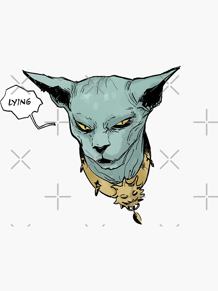 Lying Cat Sticker For Sale By Blackproxima Redbubble