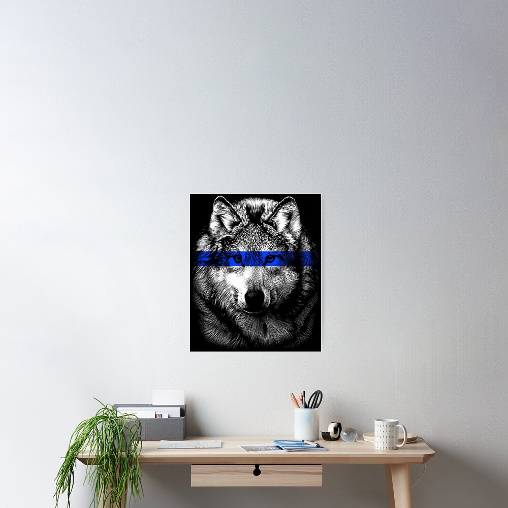 "Thin Blue Line Matter Wolf ver2" Poster by HEARTBEATS | Redbubble