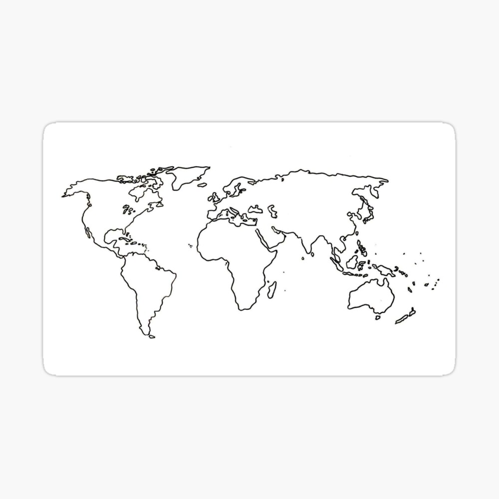 Dibujo De Mapa Del Mundo En Blanco Y Negro Mapa Del Mundo. Mapa