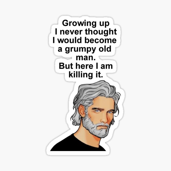 "Grumpy Old Man." Sticker for Sale by artmovementspgh | Redbubble