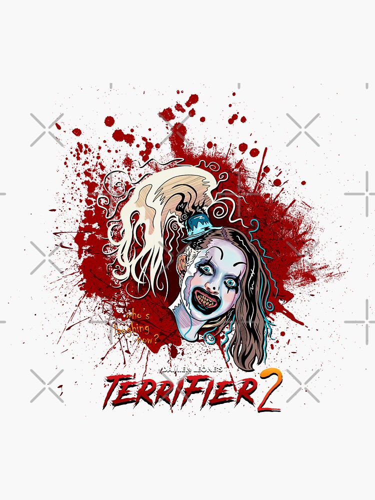 "Terrifier 2 Little Pale Girl Art The Clown Horror Movie" Sticker for ...