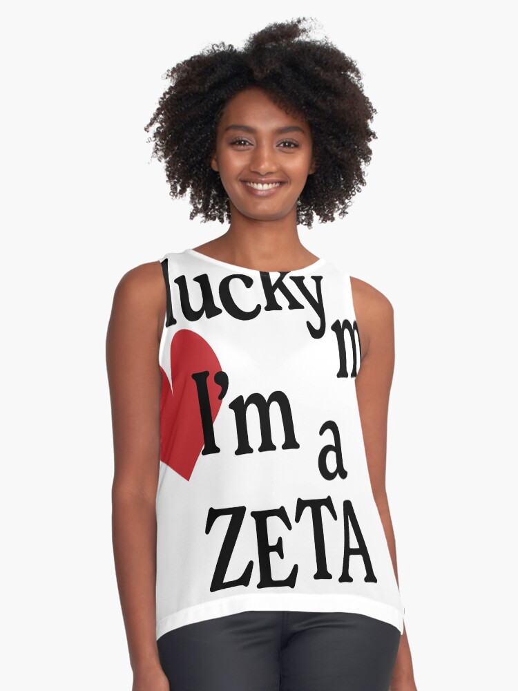 "Lucky Me I'm A Zeta" Pin for Sale by alexcurtin | Redbubble