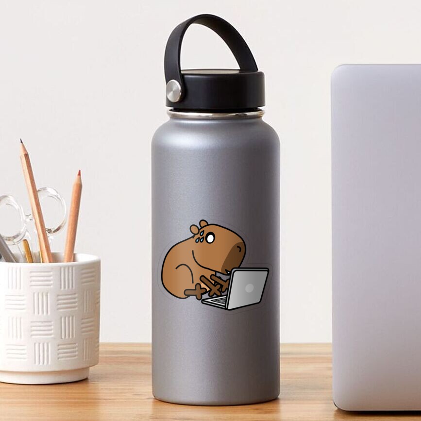 "working capybara" Sticker for Sale by thecapycode | Redbubble