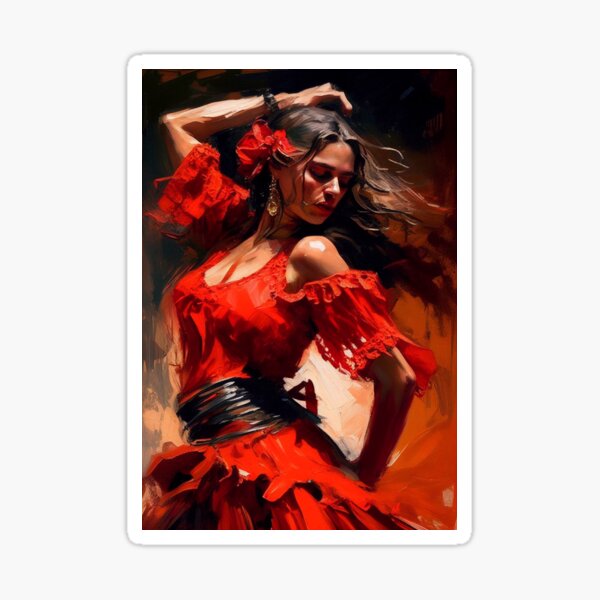 "Passion of flamenco" Sticker for Sale by TomaszZawada | Redbubble