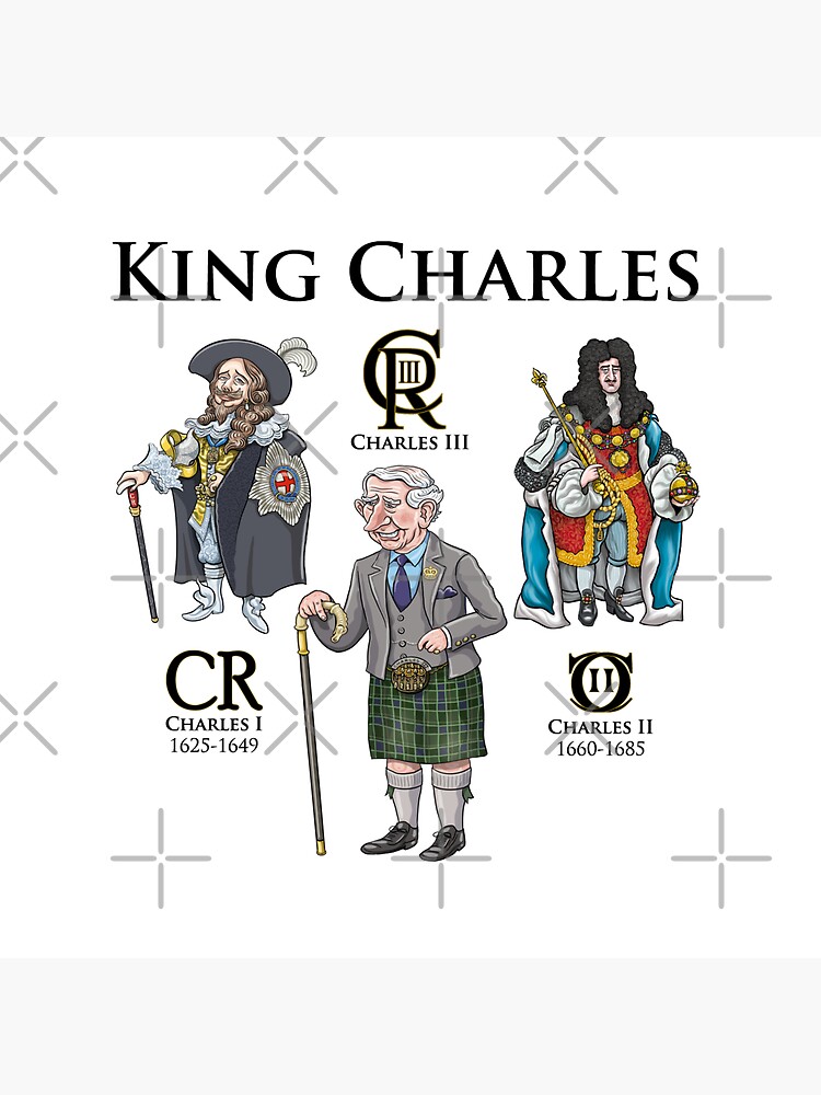 "The Three King Charles" Sticker for Sale by MacKaycartoons | Redbubble