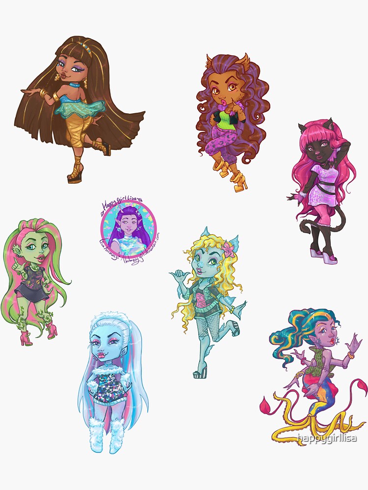 "Monster High stickers" Sticker for Sale by happygirllisa | Redbubble