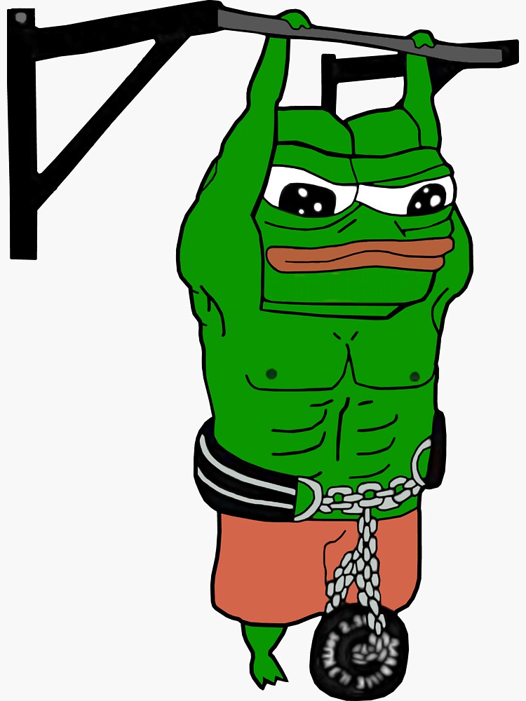 "Apu Swole Pepe Pull up" Sticker for Sale by Slav-Art | Redbubble